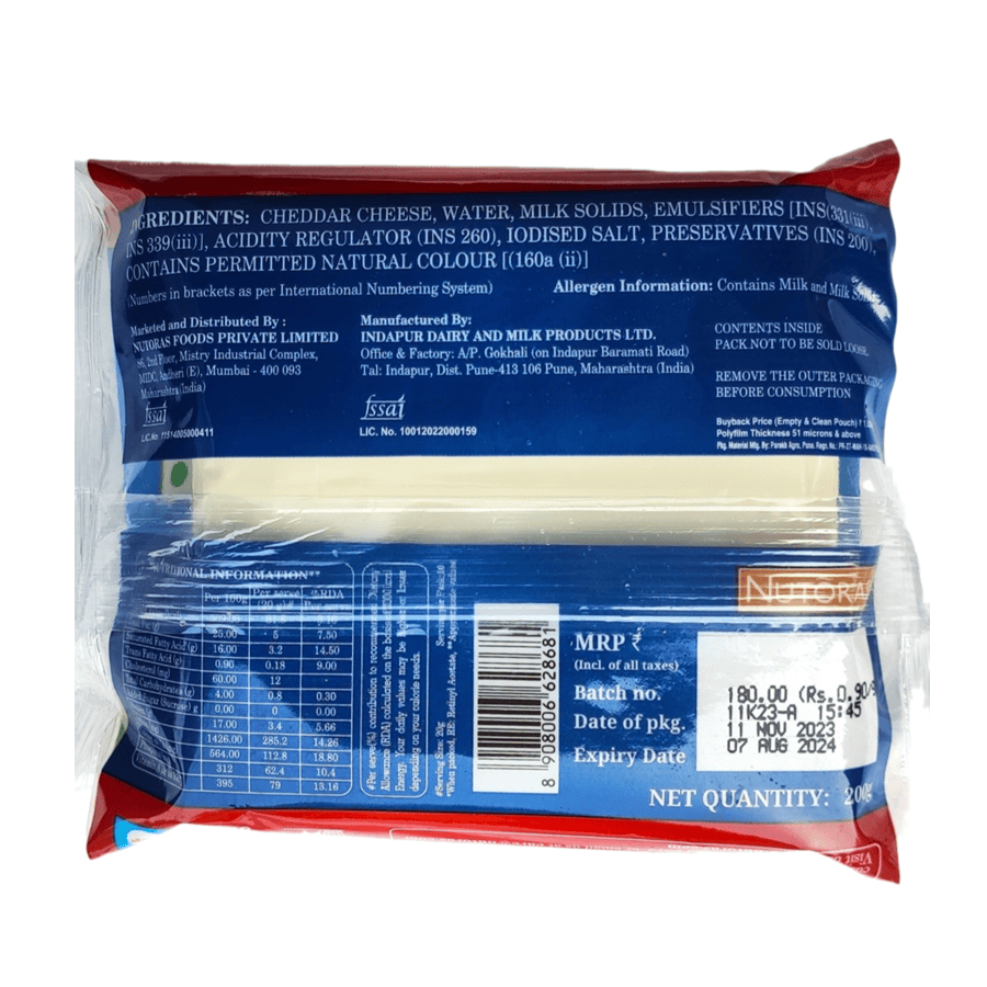 Delicious and Convenient: Nutoras Cheddar Processed Cheese Slices for ...