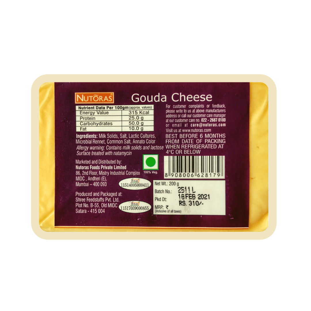 Nutoras Cheese Gouda - Premium Quality, Natural Cheese Made from Cow's Milk